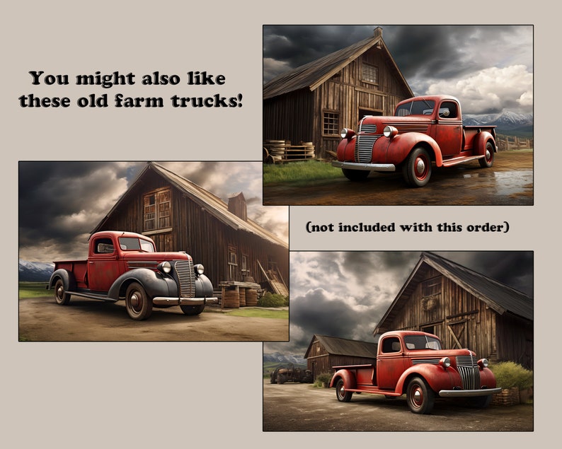 Old Red Farm Truck / Digital Background / Digital Backdrops for ...