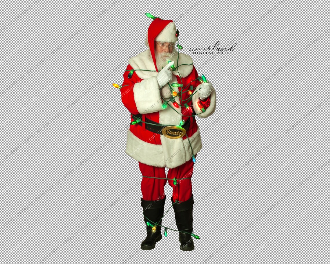 Santa Overlay / PNG Transparent Christmas Background for - Etsy