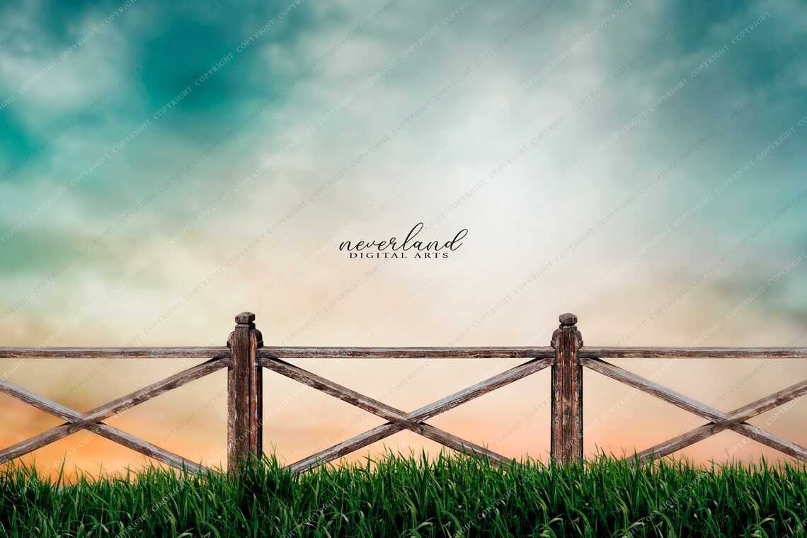 Digital Background / Farm Fence / Digital Backdrops for - Etsy