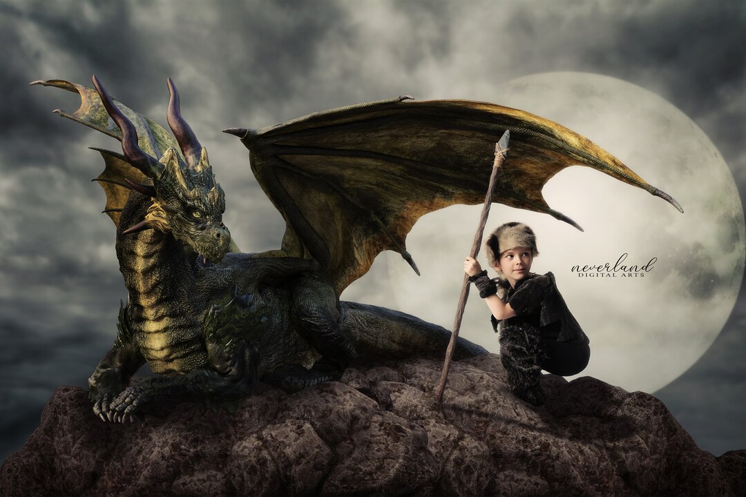 Sitting Dragon Background for Photographers / Dragon Background Instant ...