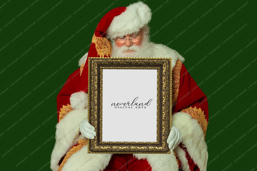 Santa Photo Frame Overlay / PNG Transparent Christmas Background for ...
