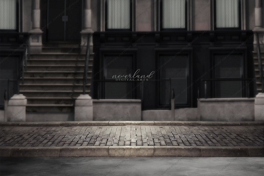 City Sidewalk Composite Background / Digital Photography Backdrop for ...