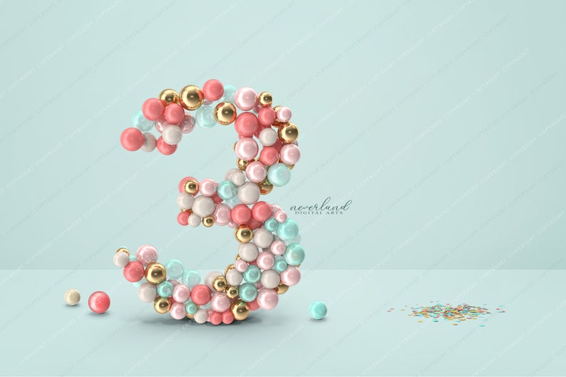 3rd Birthday Background for Photography Compositions / Digital Backdrop ...