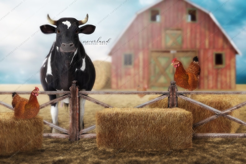 Farm Friends Background for Photography Compositions / Digital | Etsy