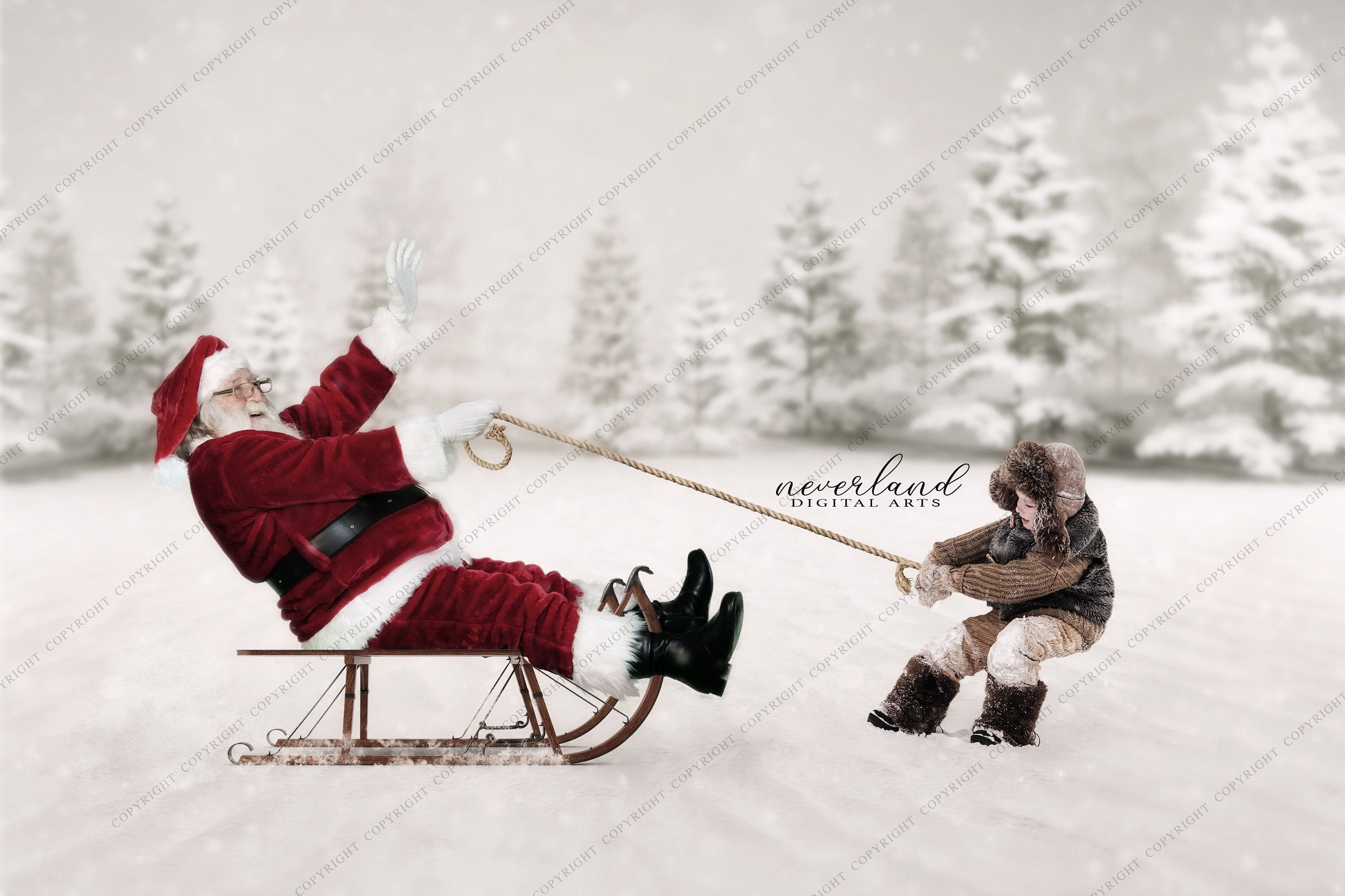 3 PACK Santa's Sleigh Composite Background / Christmas | Etsy