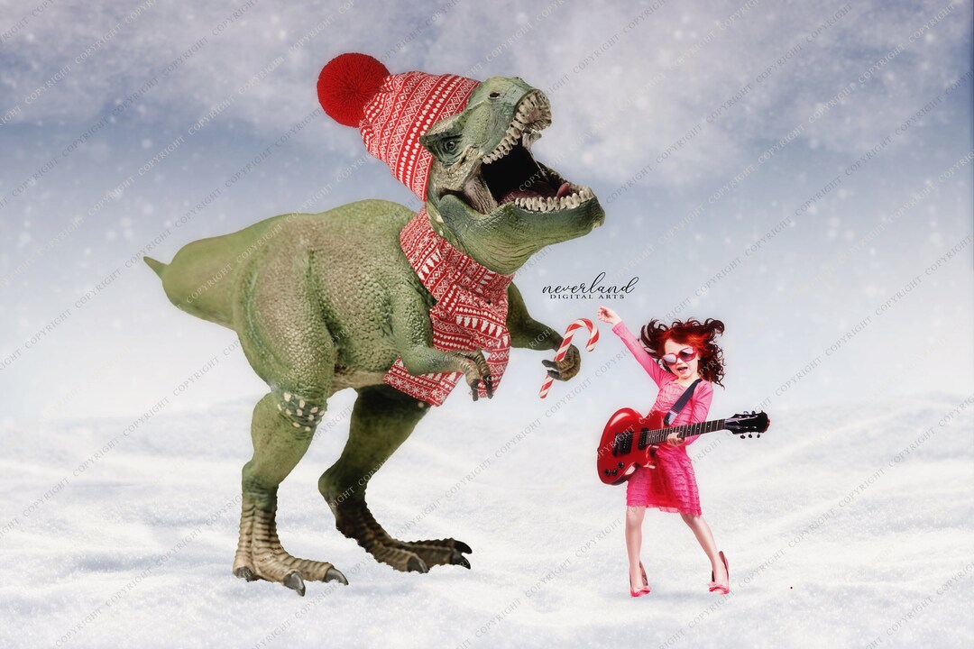 Singing Trex / Christmas / Festive Winter Background for Photography ...