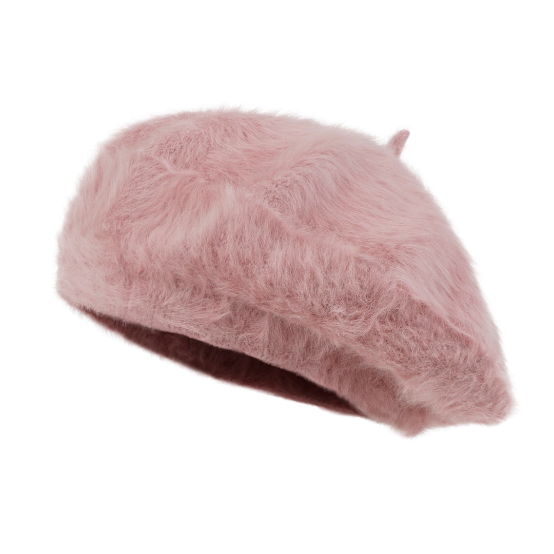 Ililily Solid Color Angora French Beret Furry Artist Flat - Etsy