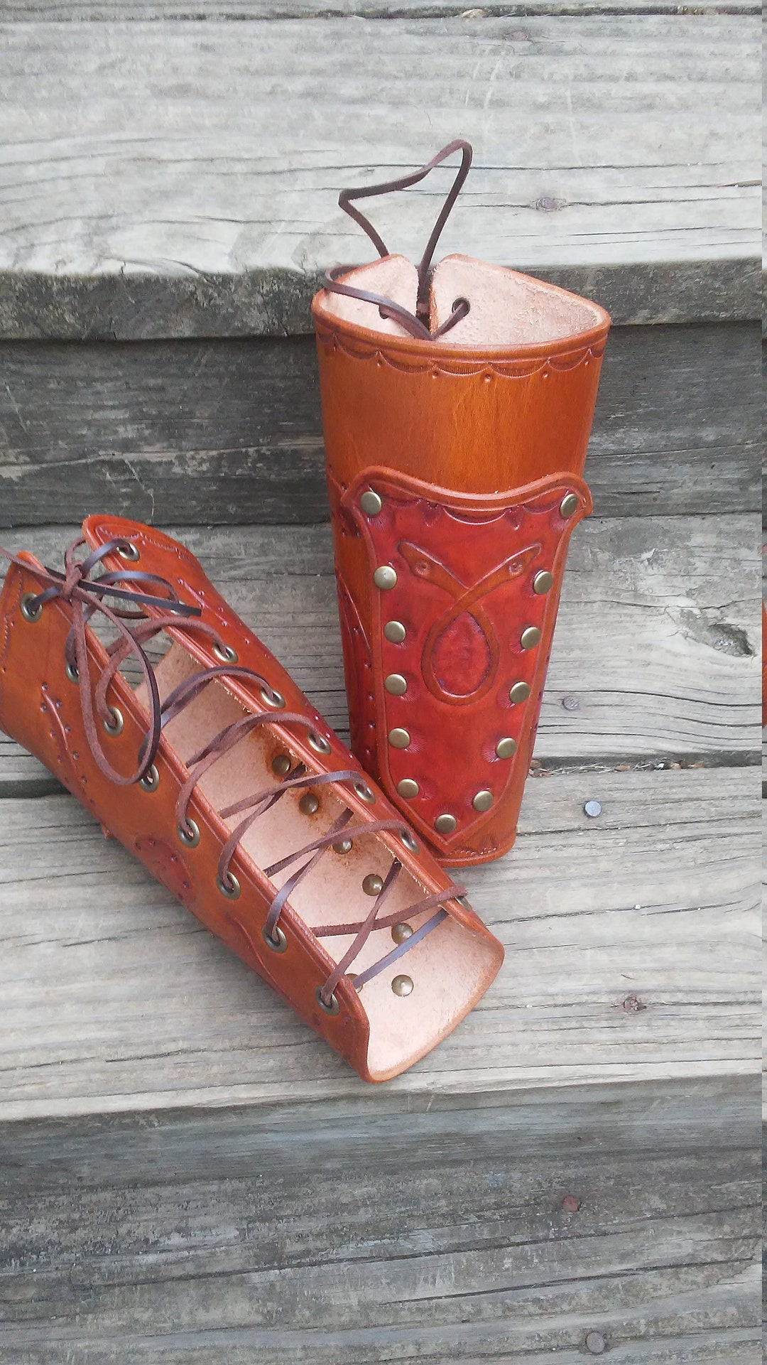 Leather Lace up Arm Bracers - Etsy