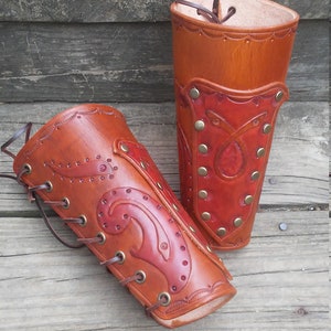 Leather Lace up Arm Bracers - Etsy