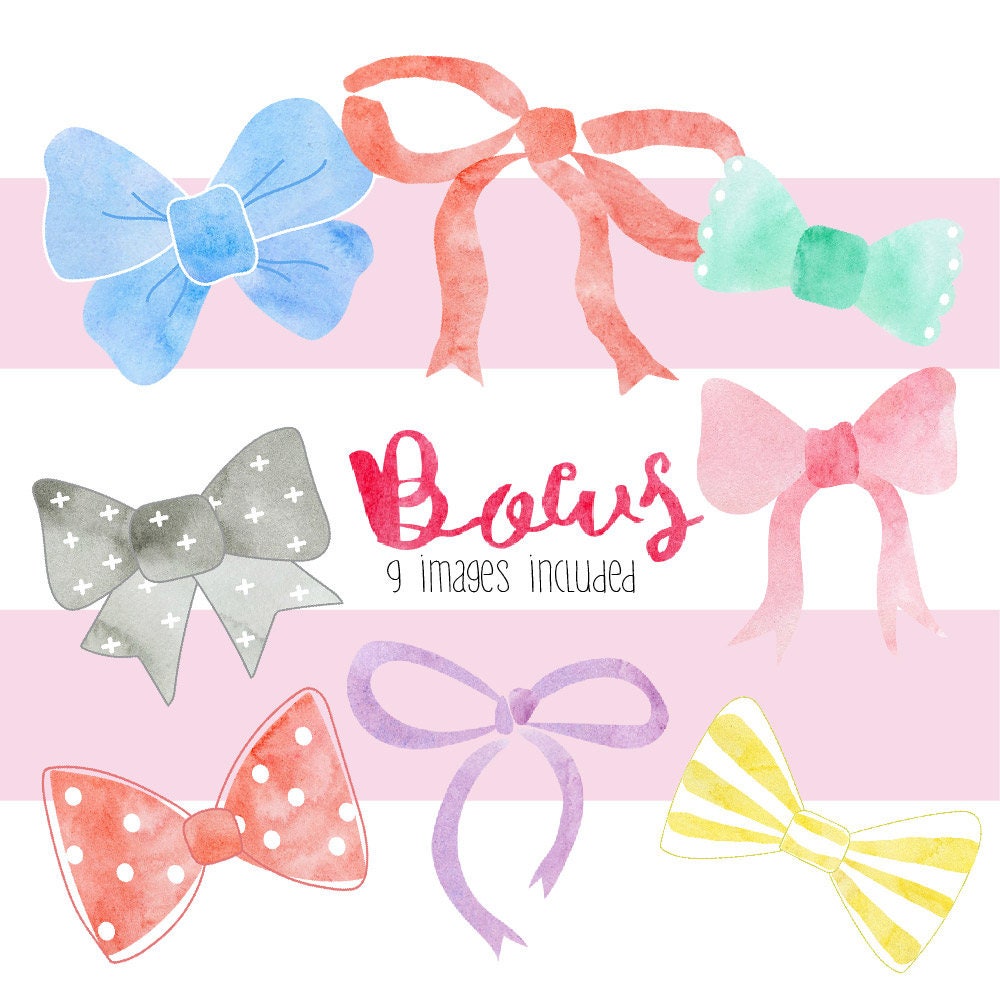 Bows Clip Art Set - 9 Images Included - Etsy