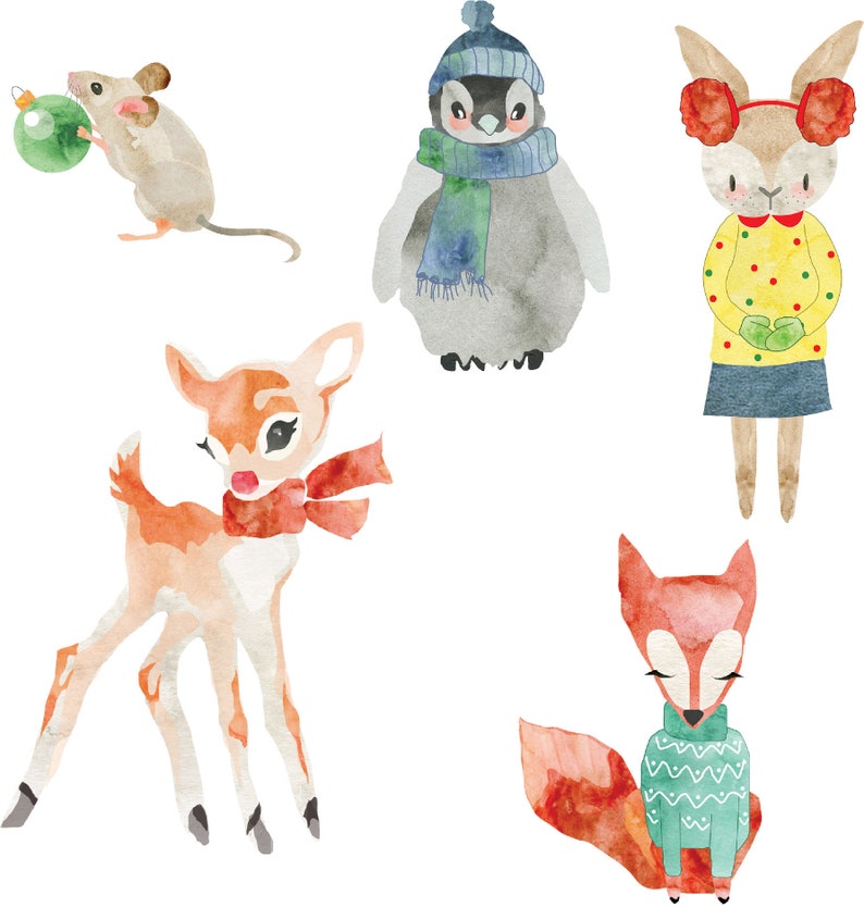 Rudolph and Friends - 7 PNG Images Clip Art Set - Etsy