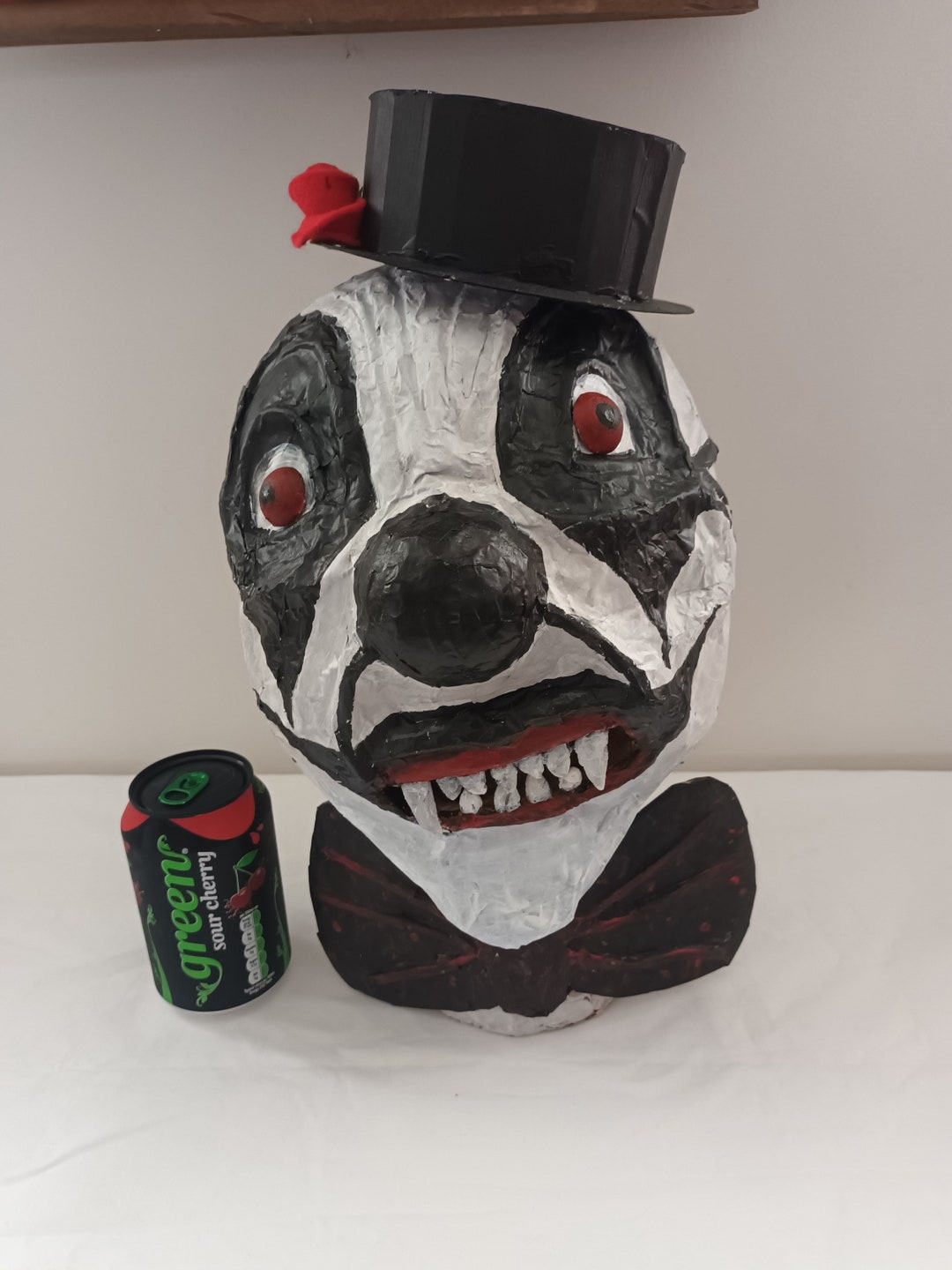 Papier Mache Scary Clown Head Hallowen,man Cave - Etsy