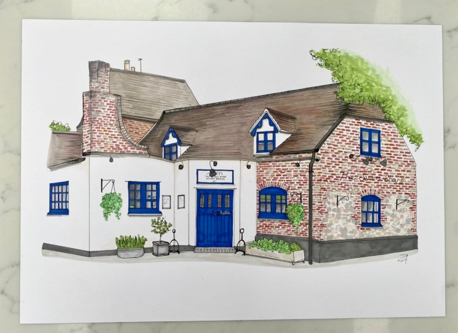 A4 | A3 | Pub Illustration | Landmark Illustration | Restaurant ...