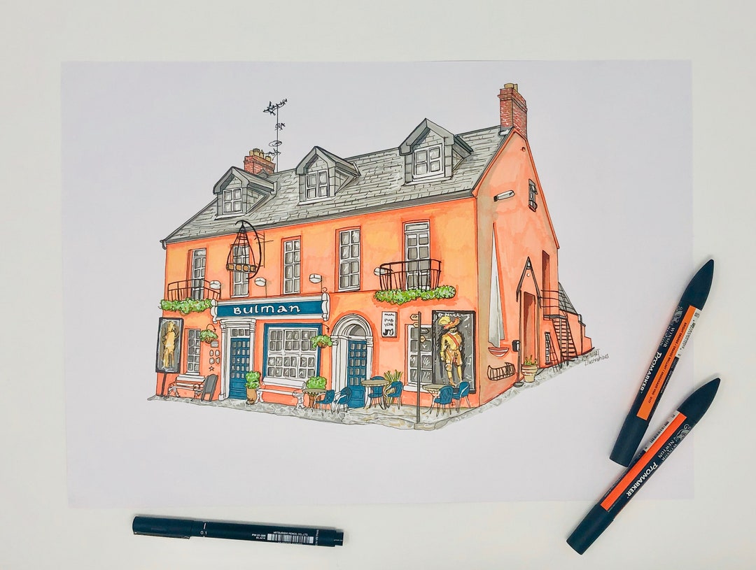 A4 | A3 | Pub Illustration | Landmark Illustration | Restaurant ...