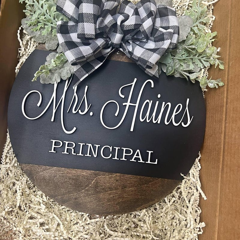 Door Sign for a Principal - Etsy