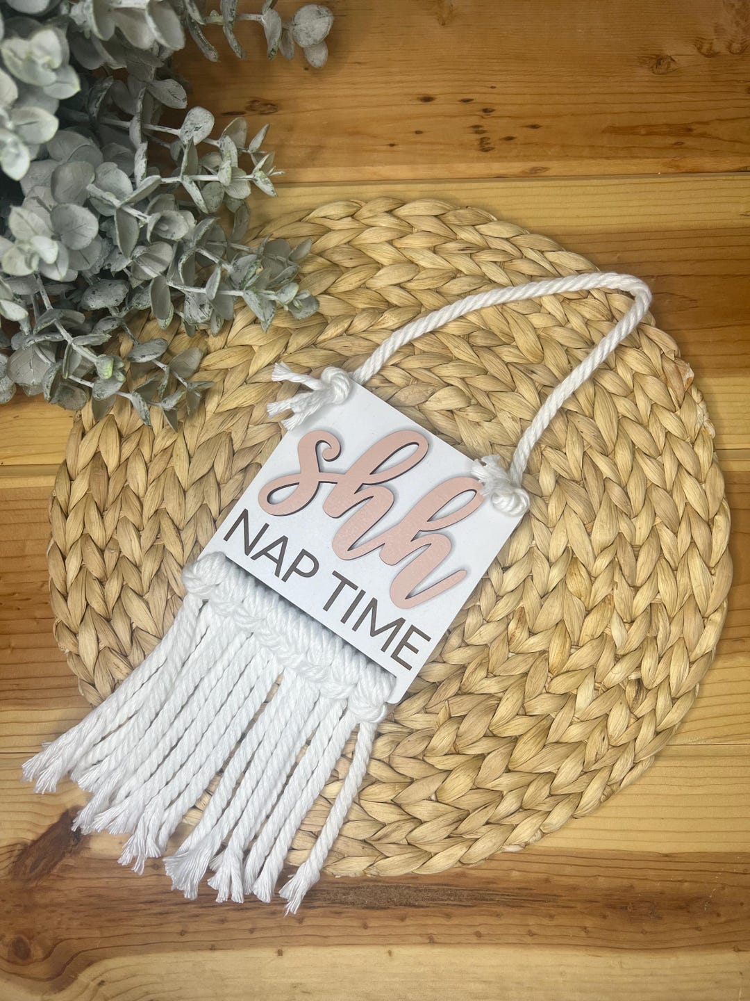 Baby Sleeping Sign - Door Hanger - Shhh Baby Sleeping - Front Door Sign ...