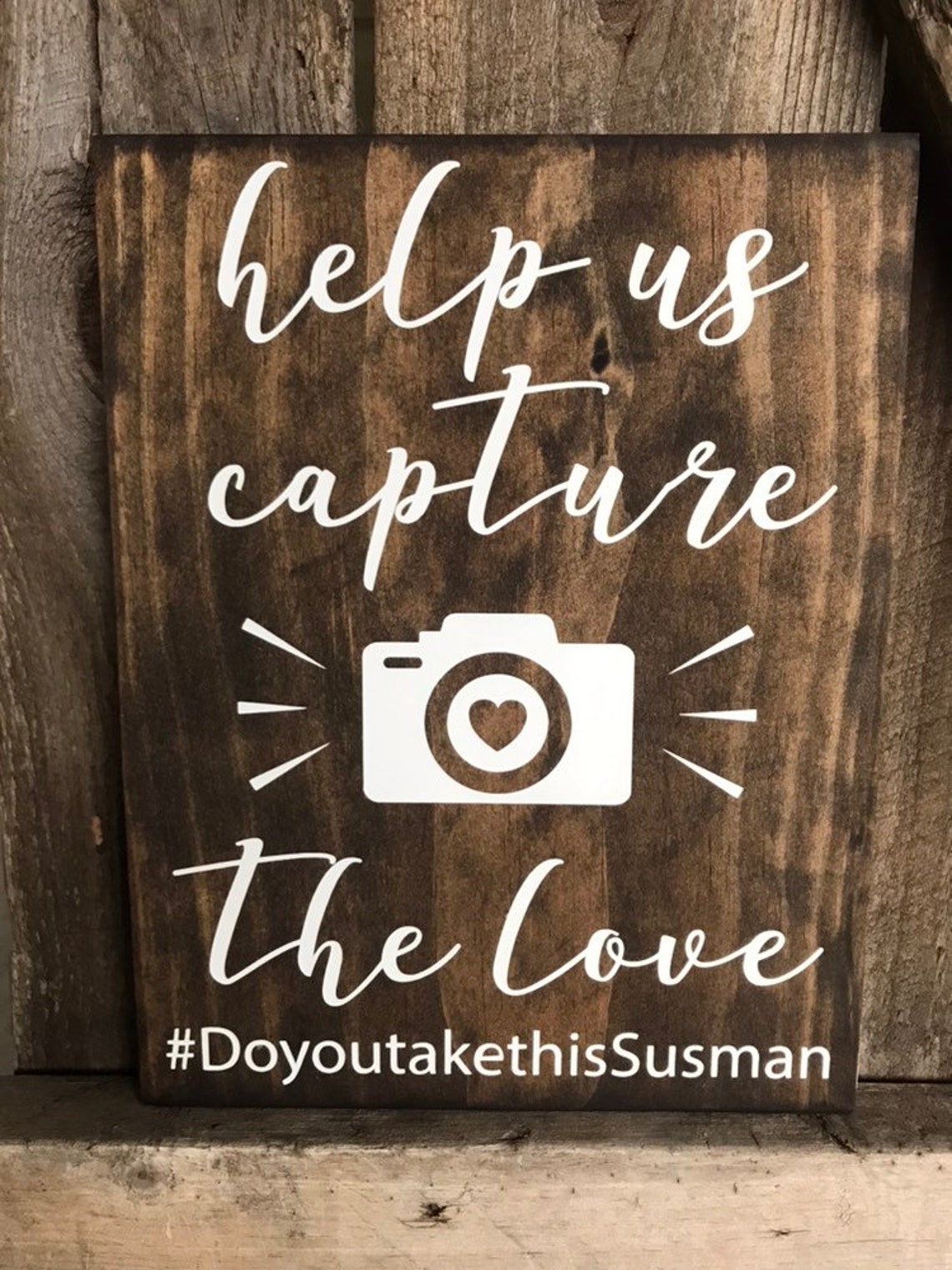 Help Us Capture the Moment Wedding Sign Rustic Wedding Sign | Etsy