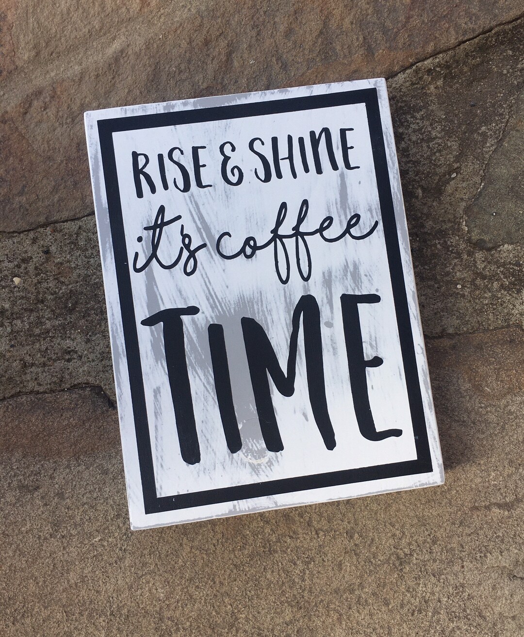 Rise and Shine It's Coffee Time Wooden Sign Coffee Sign Coffee Bar Sign ...