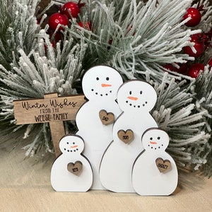 Snowman Family - Personalized Snowman Family - Tiered Tray Decor ...