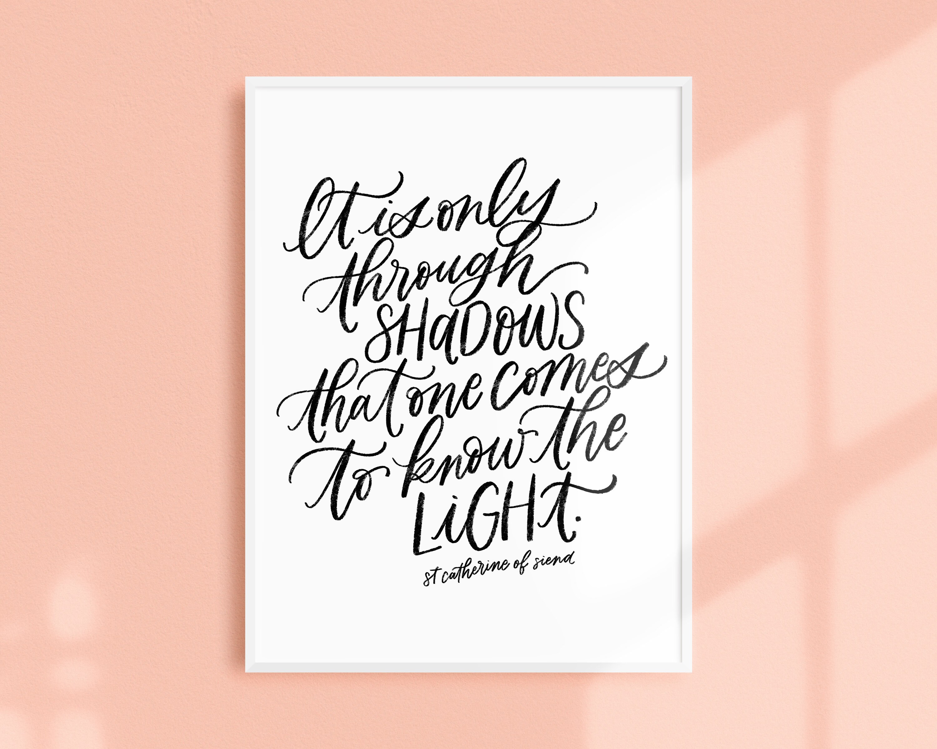 Know the Light / PRINTABLE Art / St. Catherine of Siena / Calligraphy ...