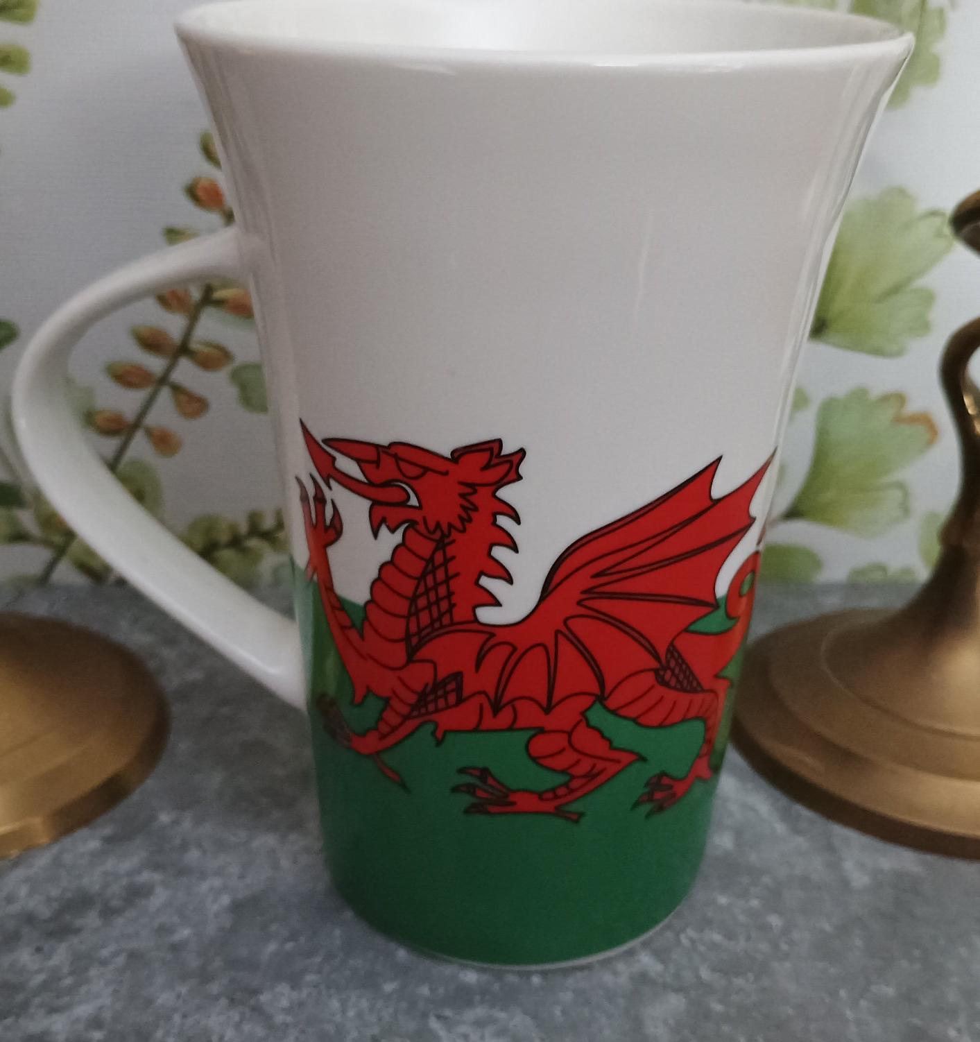 Fine China Red Dragon Welsh Flag Coffee Tea Mug Cup Made by Pendragon ...