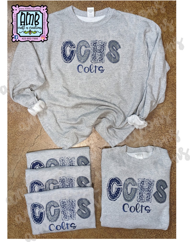 Embroidered High School Spirit Mascot Sweatshirt | Custom Embroidery ...