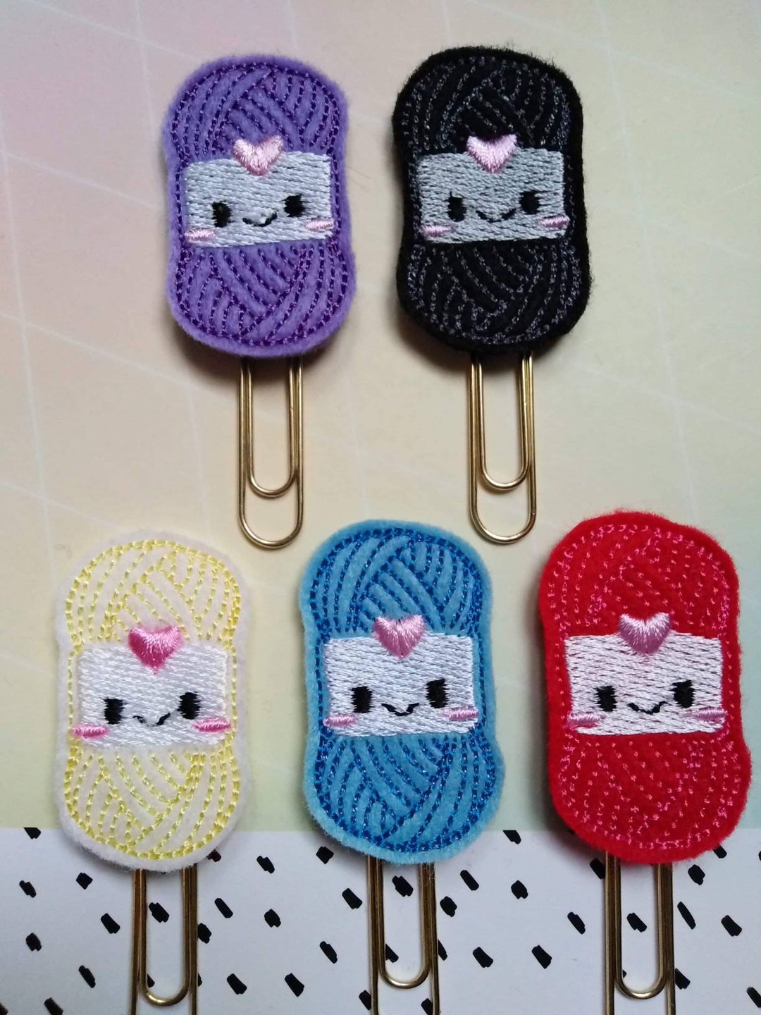 Coloured Wool/yarn one Supplied. Planner Feltie Clip. Paperclip. Felt ...