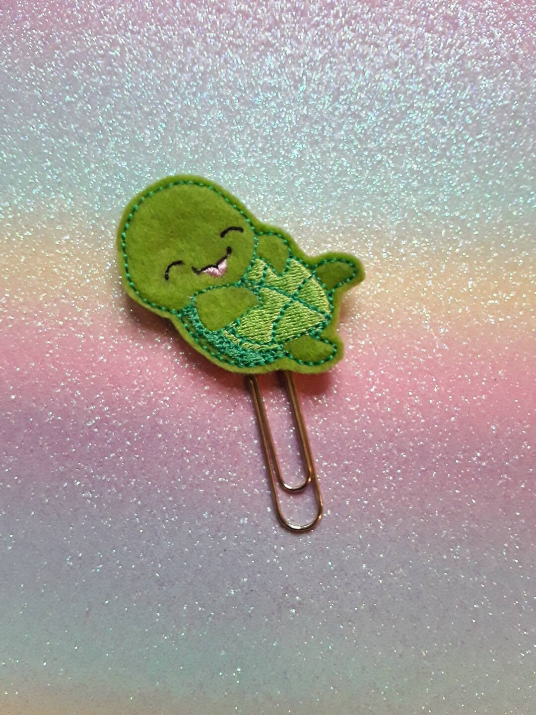 Cute Playful Turtle. Bookmark. Page Marker. Planner Feltie Clip ...