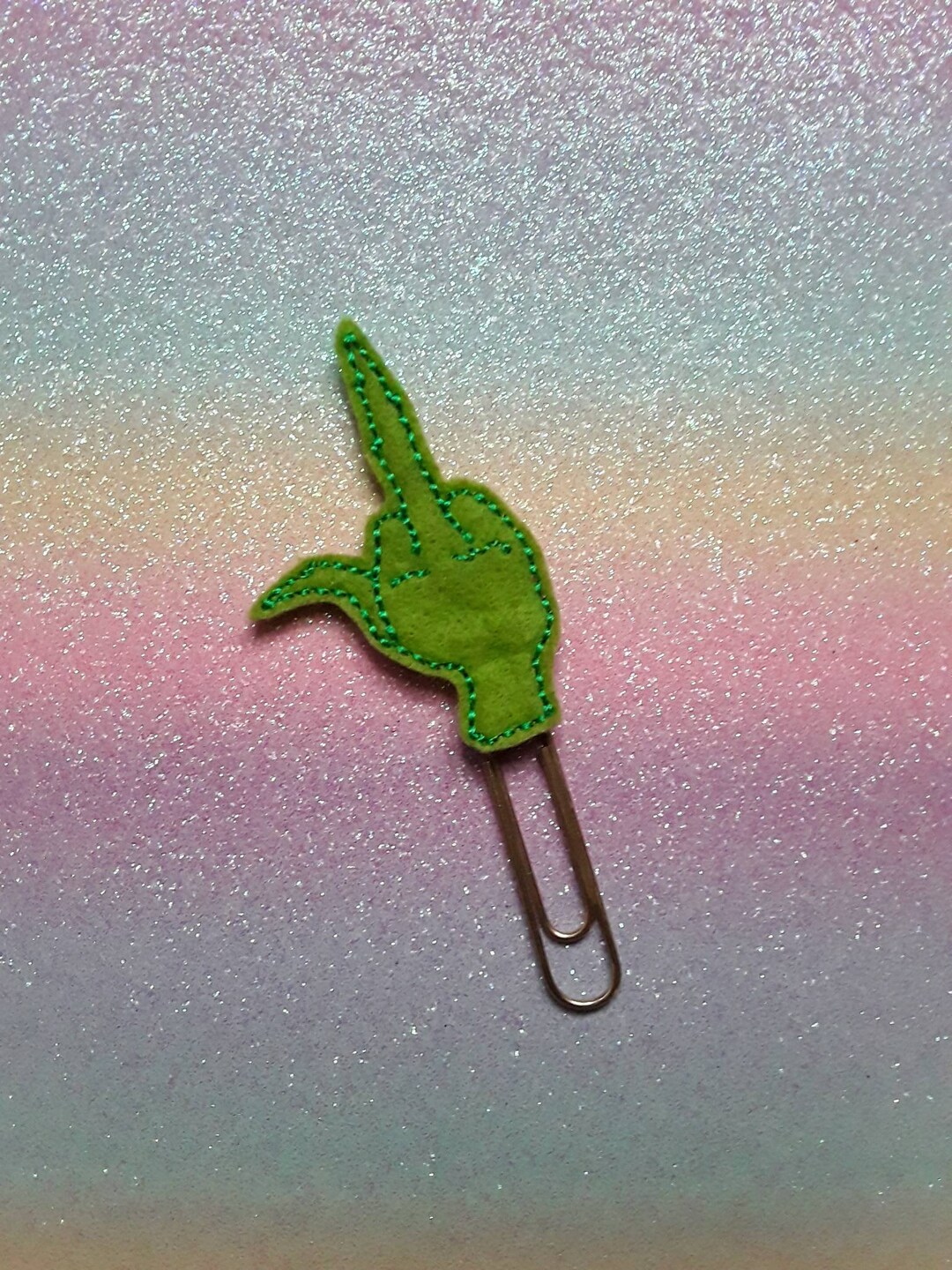 Green Middle Finger. Planner Feltie Clip. Paperclip. Felt - Etsy