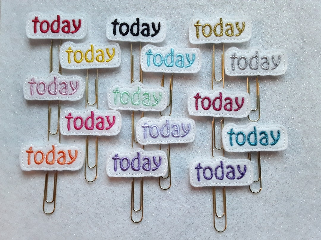 Today Planner Bookmark - Any Colour Available. Paperclip. Felt Clip ...
