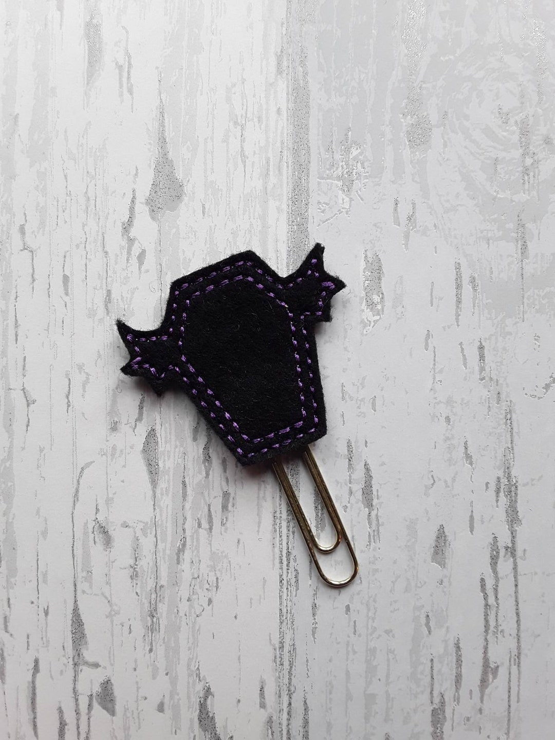 Halloween Spooky Bat Winged Coffin. Planner Feltie Clip. Paperclip ...