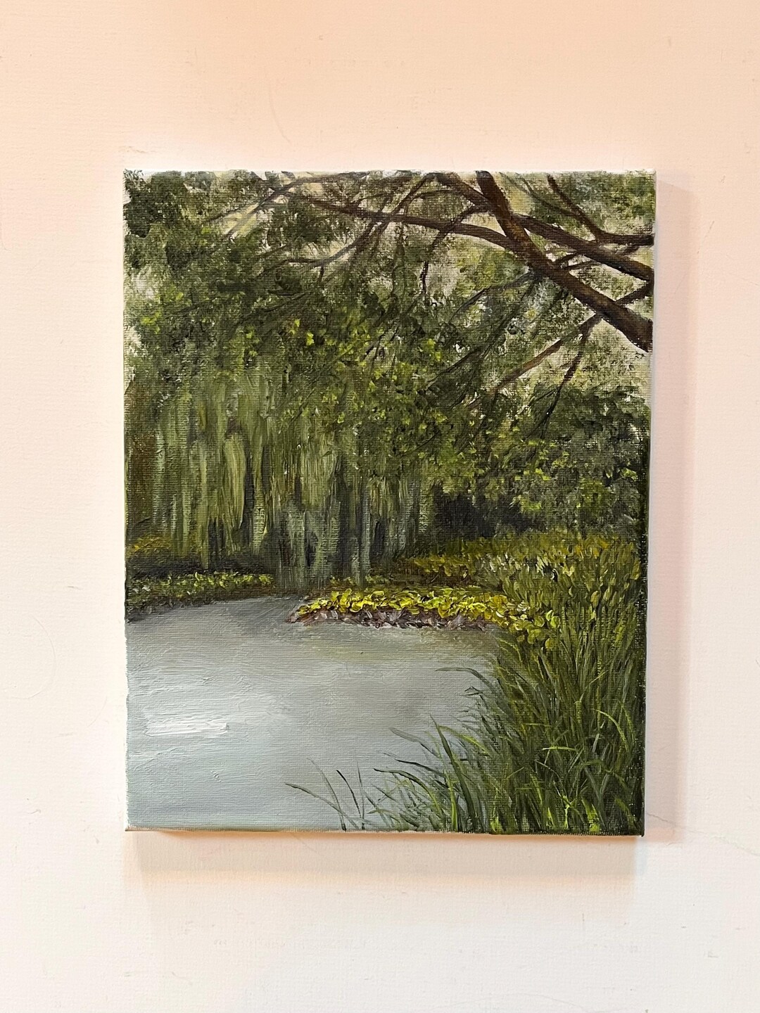 Swamp Landscape Oil Painting: Ethereal Willow Tree Art on Canvas - Etsy