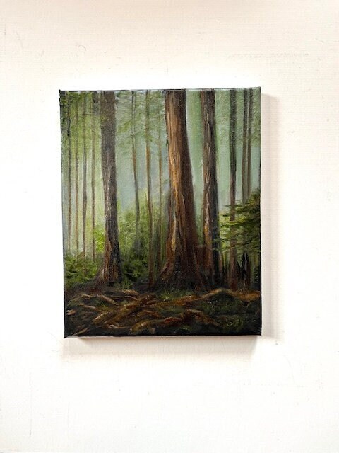 Oil Landscape of Forest and Tree Roots in Misty Daylight 8x10 Canvas - Etsy