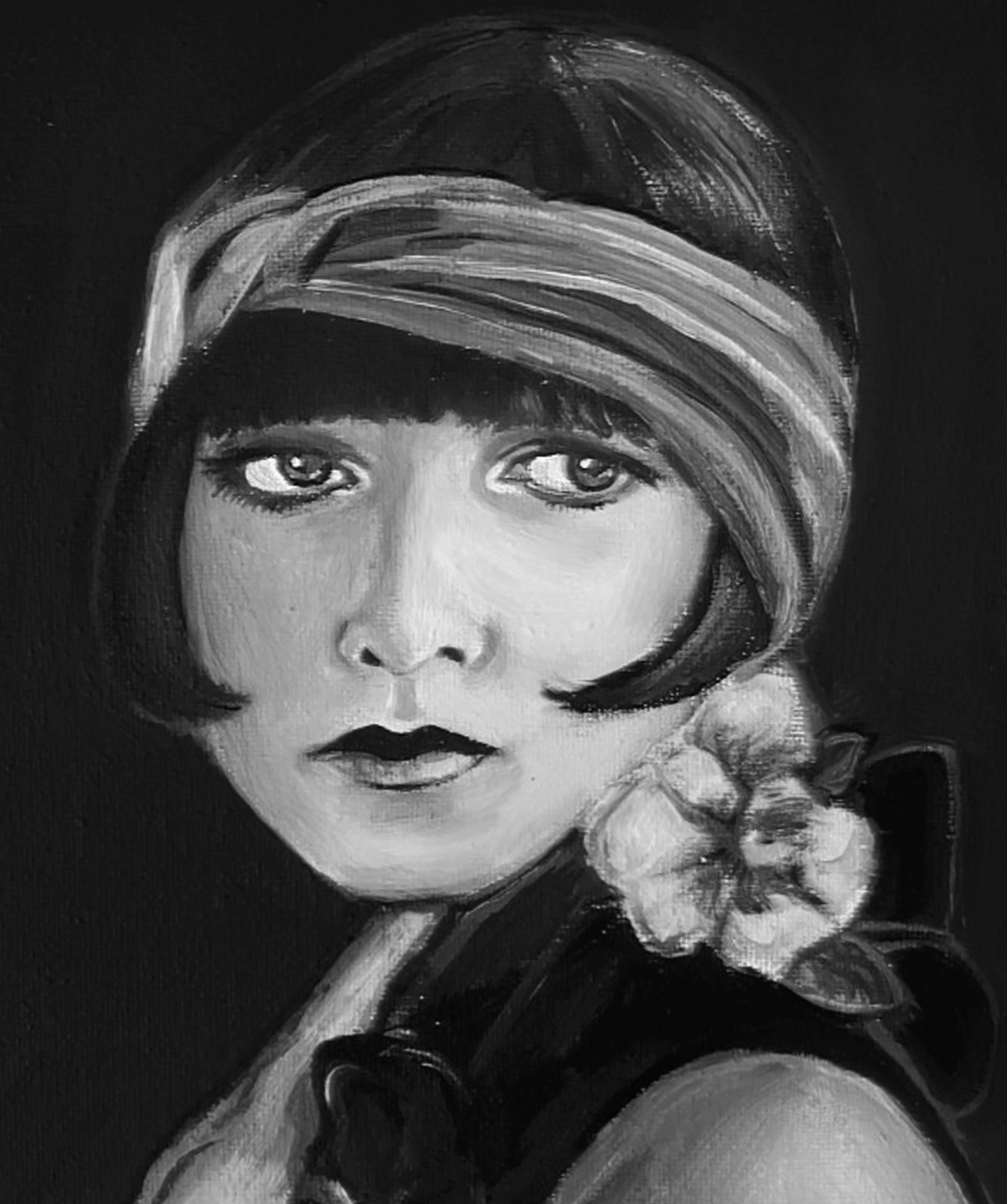 Oil Painting on Canvas: Beautiful Flapper Woman Portrait - Etsy