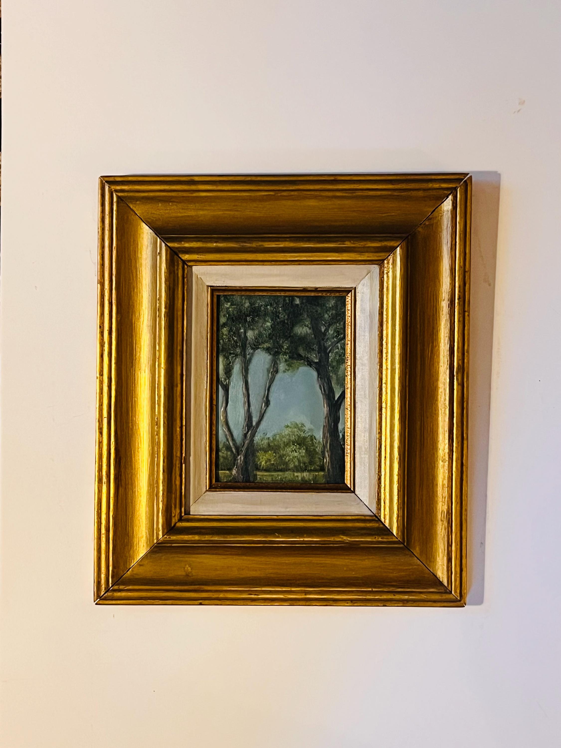 Framed Arts & Crafts Style Landscape Featuring Tree Trunks 12x15 - Etsy