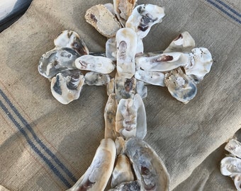 Oyster Shell Cross Oyster Art Framed Shell Cross Hand - Etsy