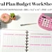 Printable Meal Plan Budget Worksheet Meal Planner PDF Budget Insert 8.5 ...