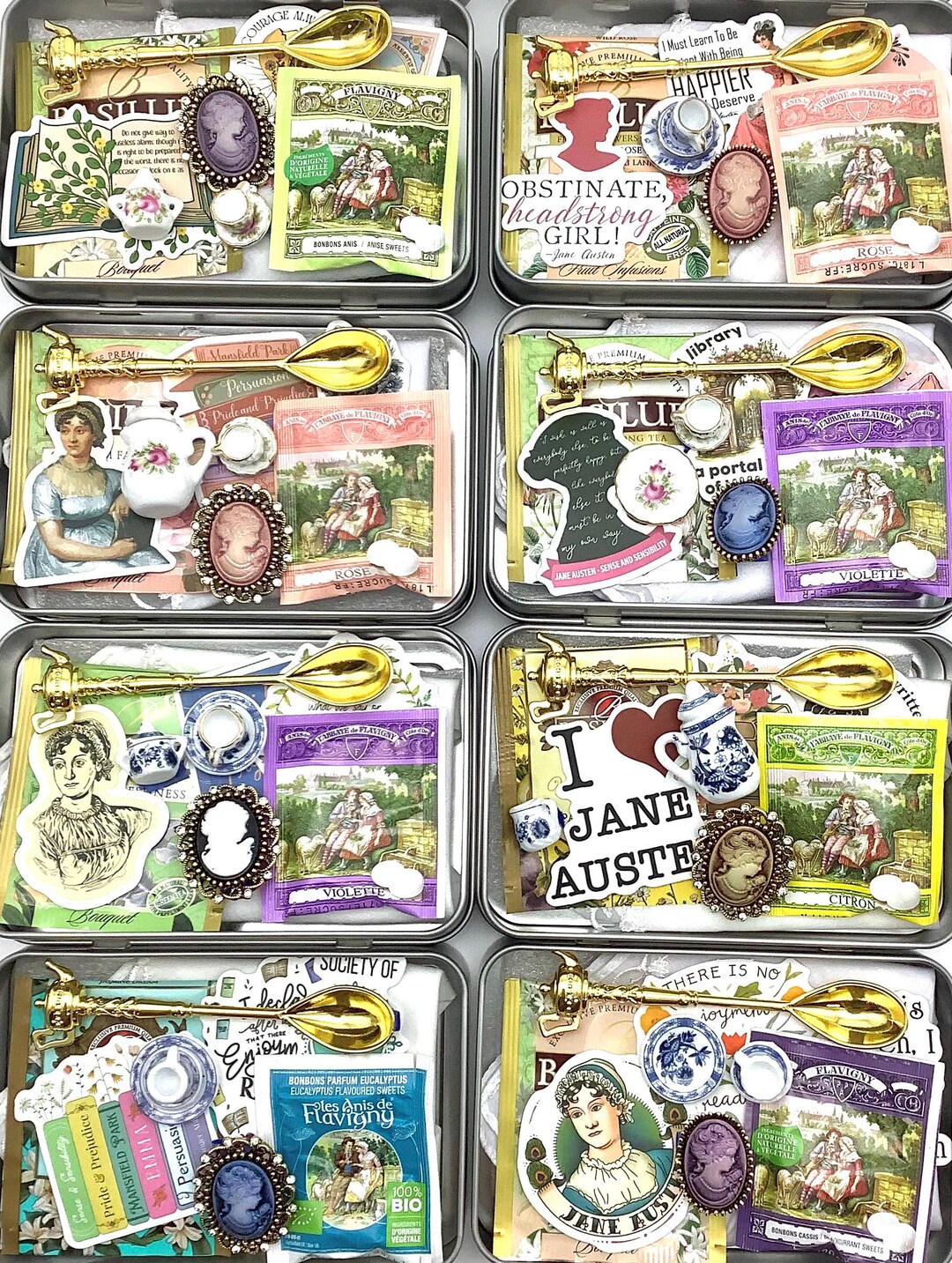 Jane Austen Gift Set. Tin Gift Box With Tea, Napkin, Teaspoon, Candy ...