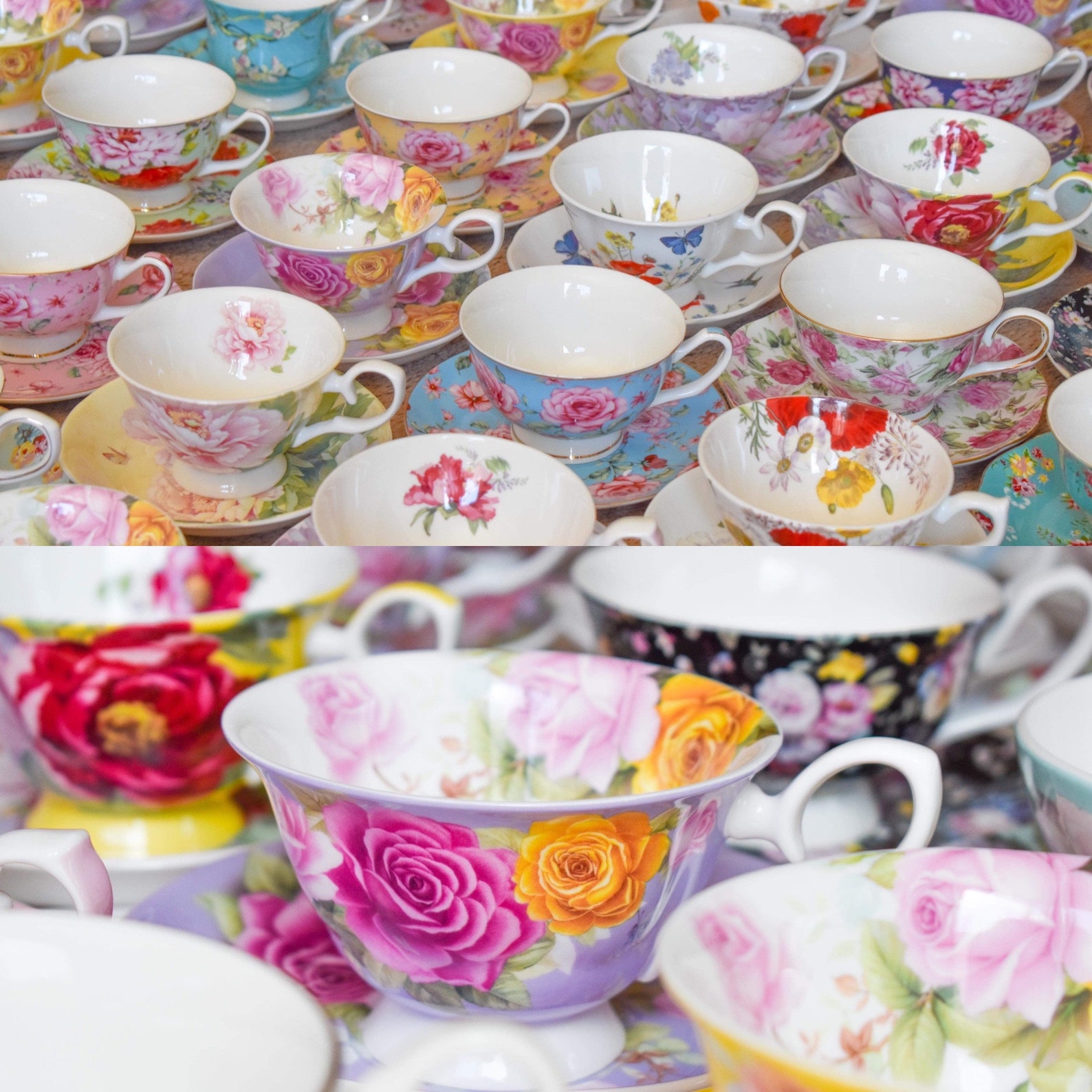 Mismatched Tea Cups and Saucers. Party Favors for Birthday - Etsy