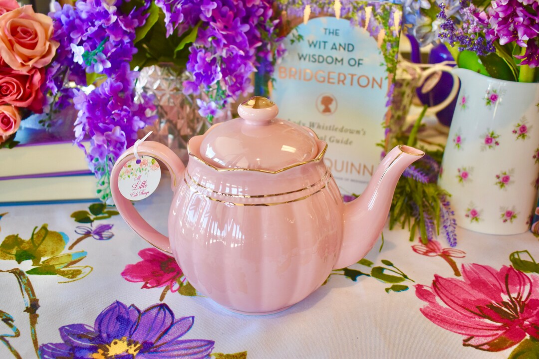 Teapot Timeless Beauty Blush Pink Rose Pearl and Gold Porcelain 40oz ...