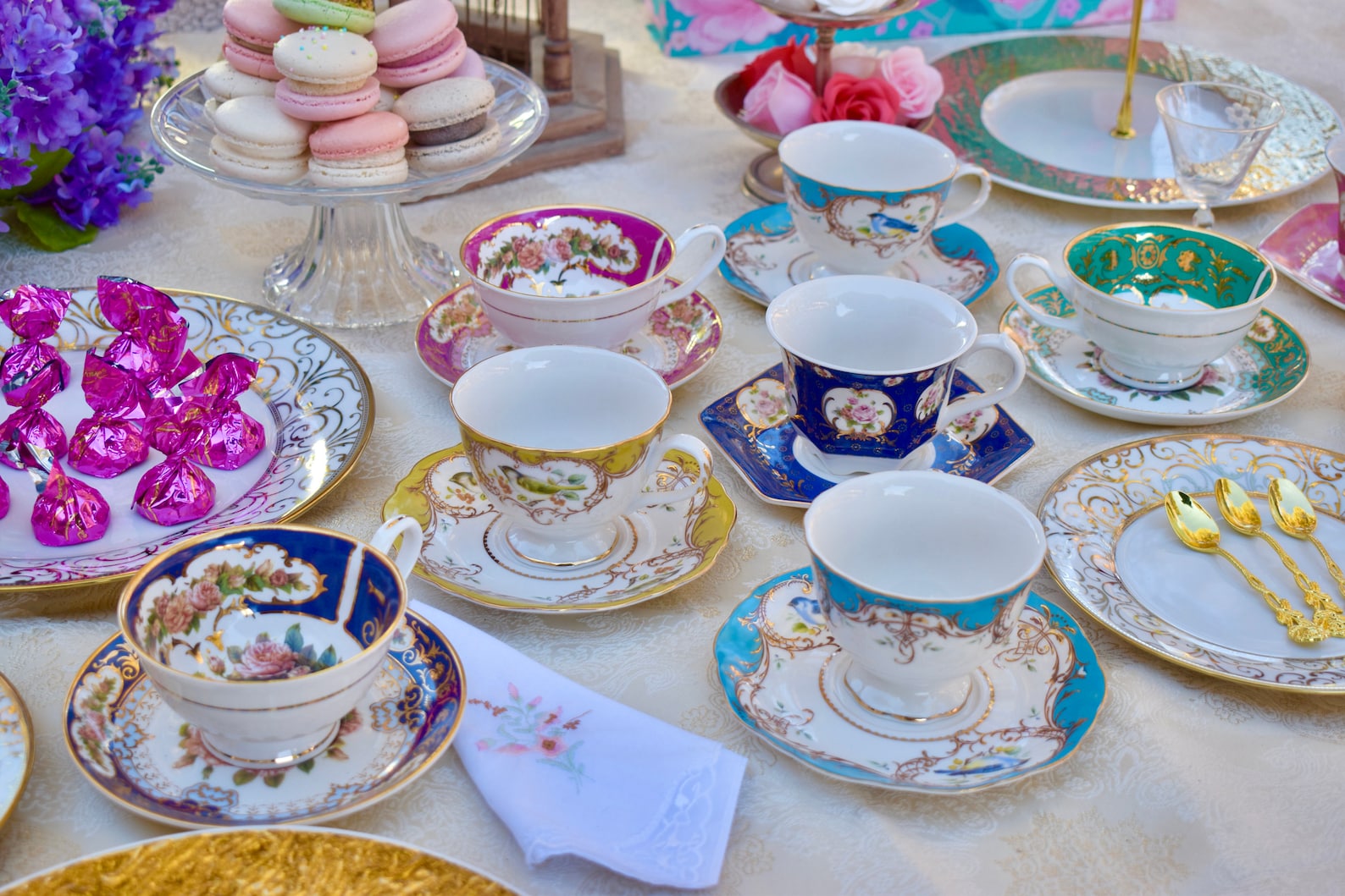 Regency Era Mismatched Tea Cups and Saucers. Extravagant Party - Etsy