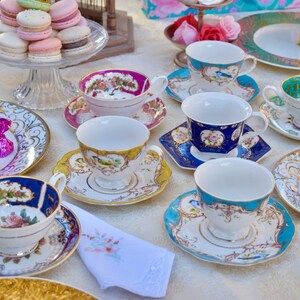 Regency Era Mismatched Tea Cups and Saucers Extravagant Party Favors ...