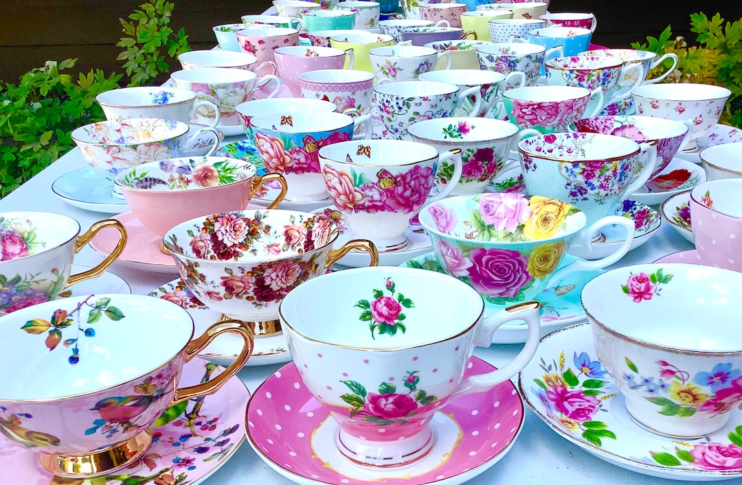 Mismatched Tea Cups and Saucers Party Favors for Birthday Bridal ...