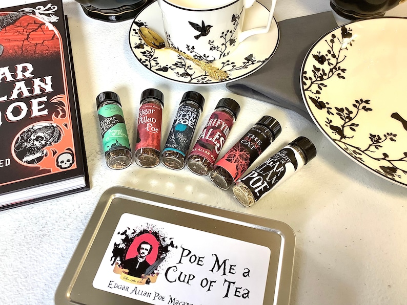 Edgar Allan Poe Gift. Poe Me a Cup of Tea Macabre Tea Blends. Tea Box ...