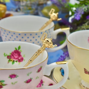 Teaspoon for Tea Gold Plated Set of Spoons With Teapot Handles to Match ...