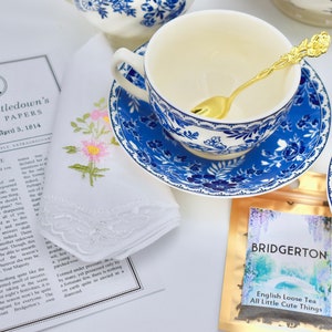 Bridgerton Tea Set. Lady Whistledown Devon Cottage Blue and White Fine ...