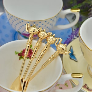 Teaspoon for Tea Gold Plated Set of Spoons With Teapot Handles to Match ...