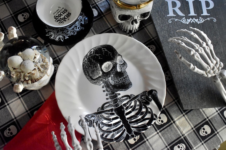 Skull Plate Skeleton Xray. Fine Bone China Dish. Royal Wessex Imported ...