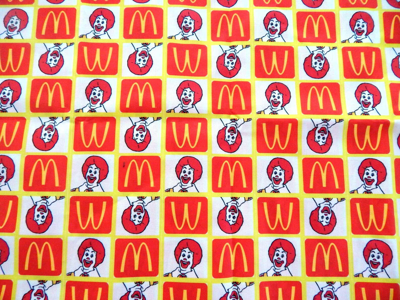 Fabric. Ronald McDonald. McDonalds Logo. Out of print vintage | Etsy