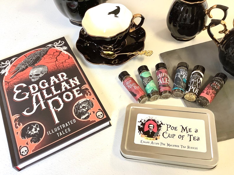 Edgar Allan Poe Gift. Poe Me a Cup of Tea Macabre Tea Blends. Tea Box ...